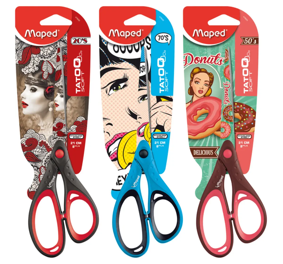 Buy Maped Soft Grip Tatoo Deco Collection Scissor 21cm- Assorted , 7Y+ (Multicolor) Online ...