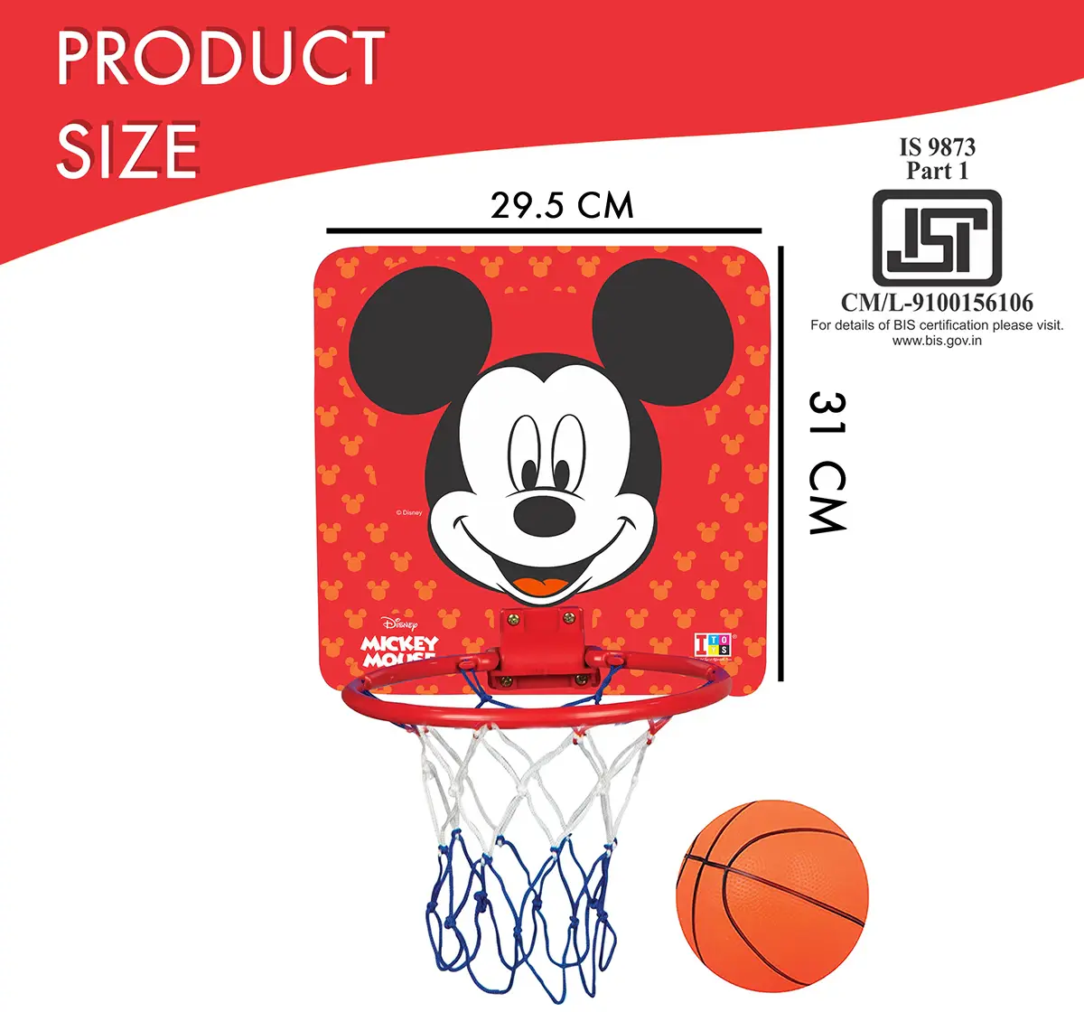 Buy ITOYS Face Cut Basketball Set Mickey Mouse, 3Y+ Online | Hamleys India