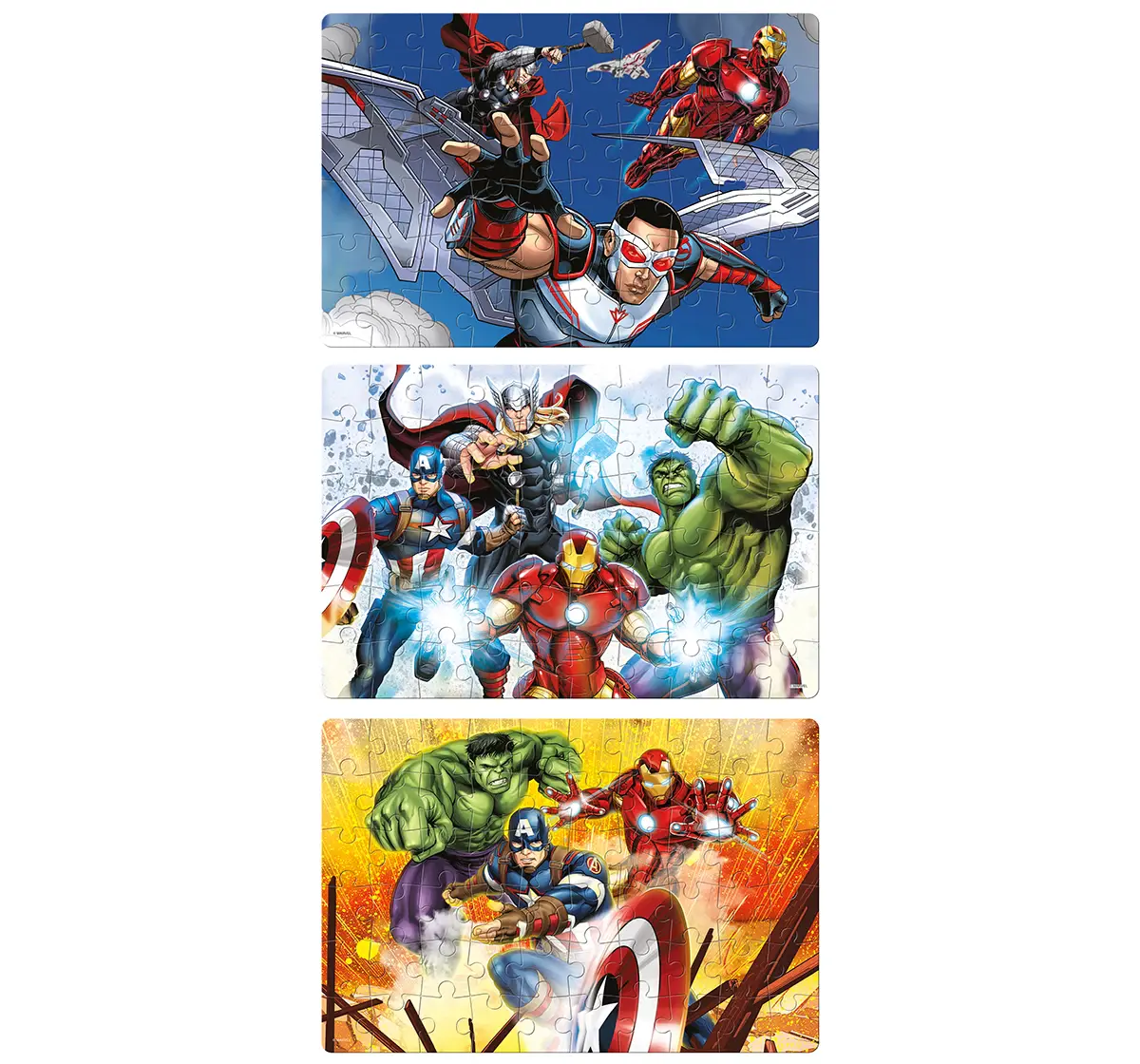 Buy Frank Marvel's Avengers Puzzle Pack, A Set of 3 Puzzles, 60 Pieces ...