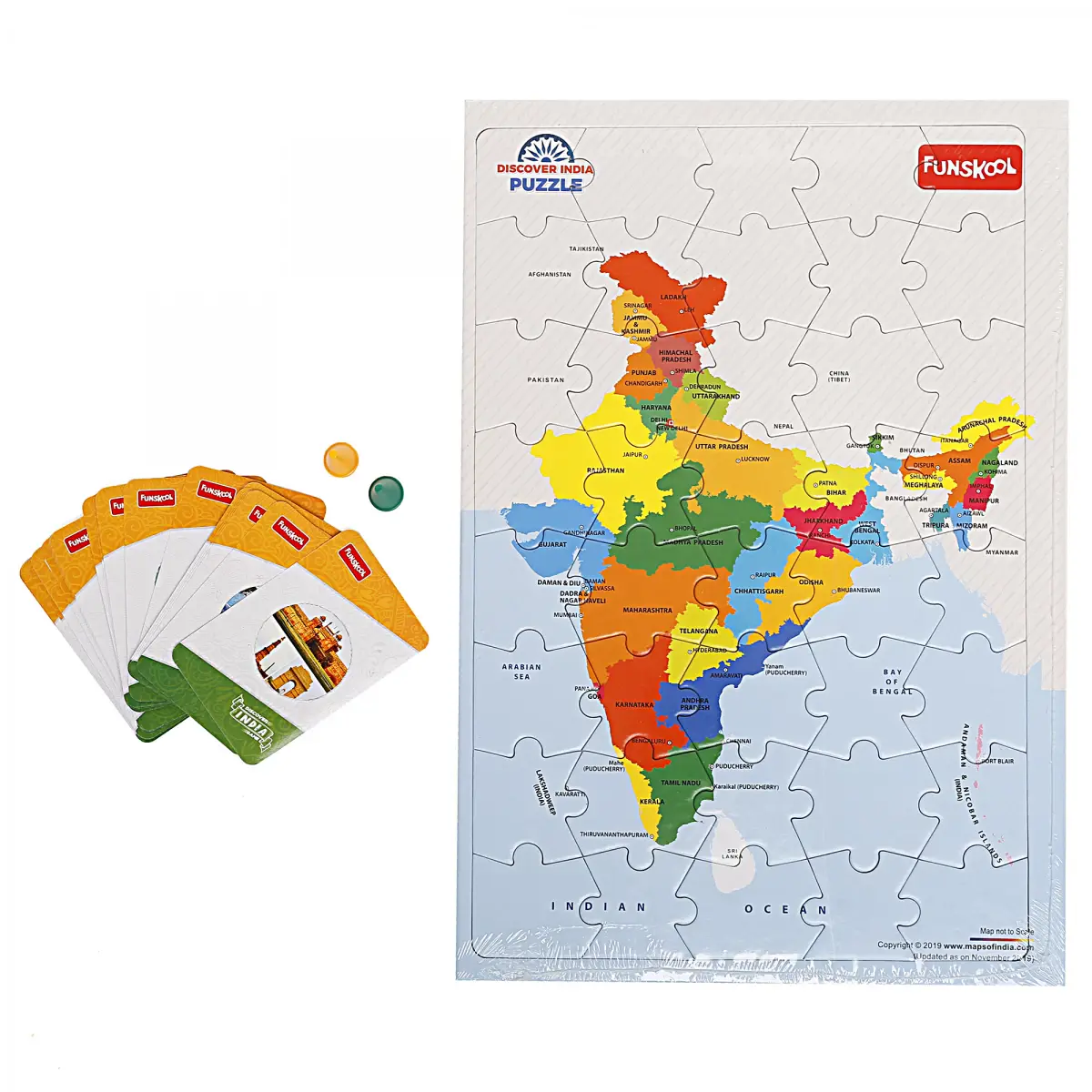 Funskool Discover India Puzzle for Kids, 5Y+, 40PCs, Multicolour