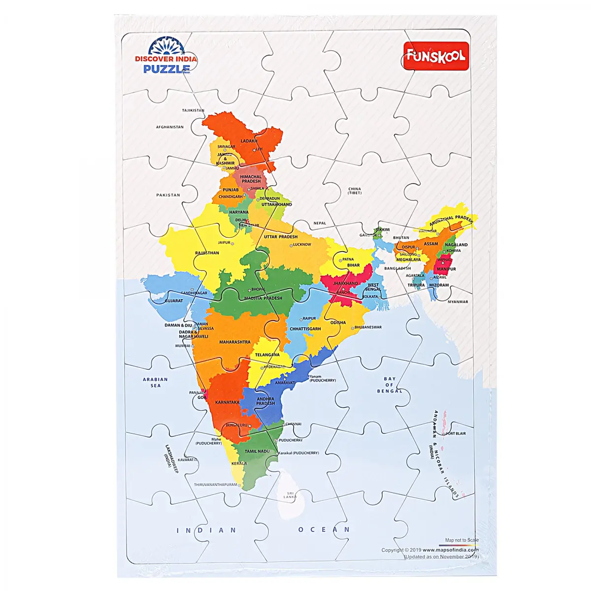 Funskool Discover India Puzzle for Kids, 5Y+, 40PCs, Multicolour