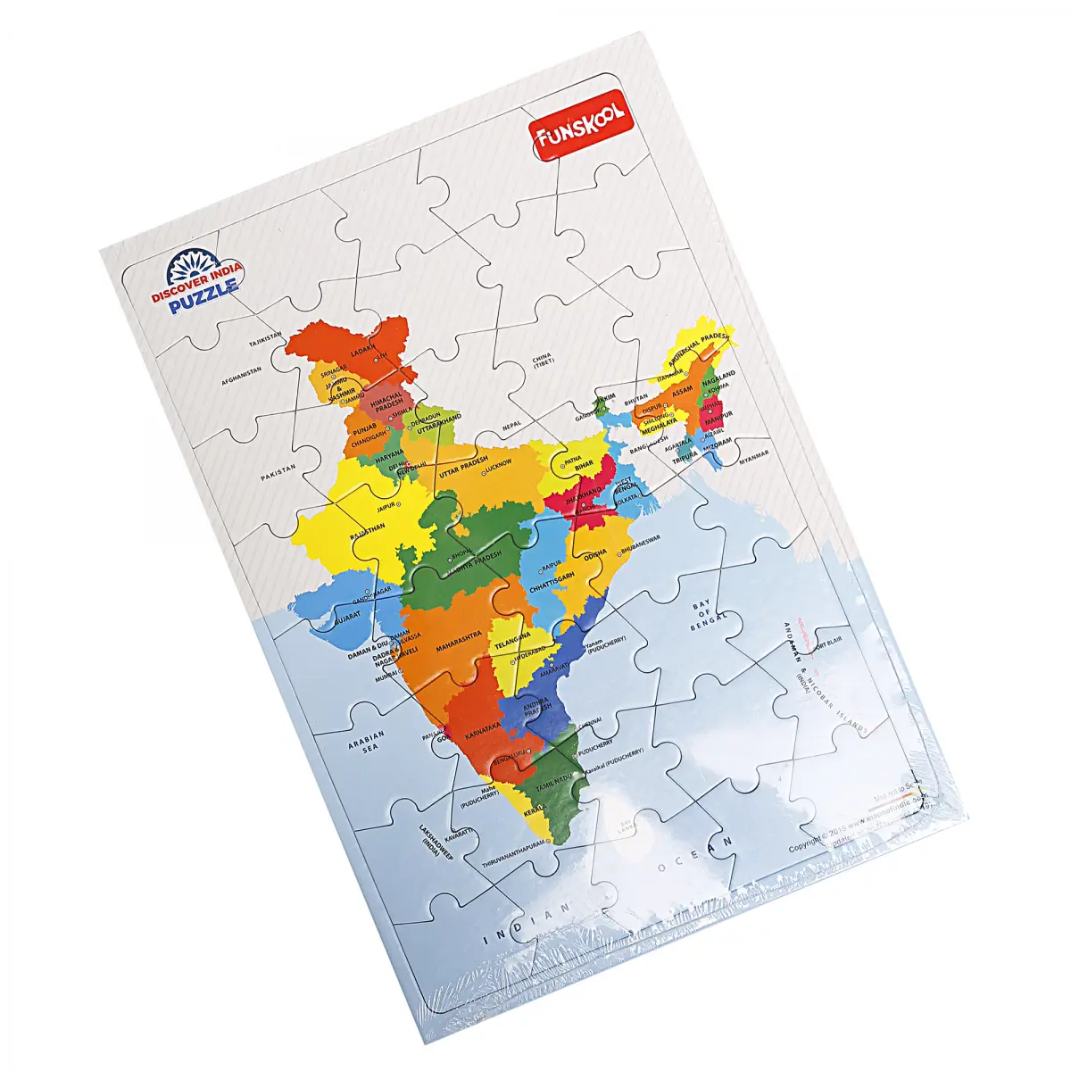 Funskool Discover India Puzzle for Kids, 5Y+, 40PCs, Multicolour