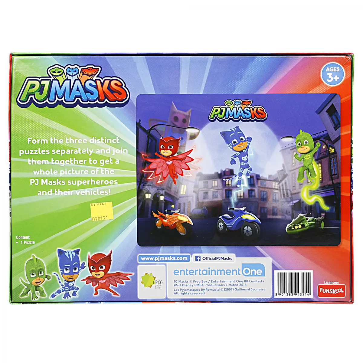 Funskool PJ Masks 3 in 1 Puzzles 3Y Multicolour
