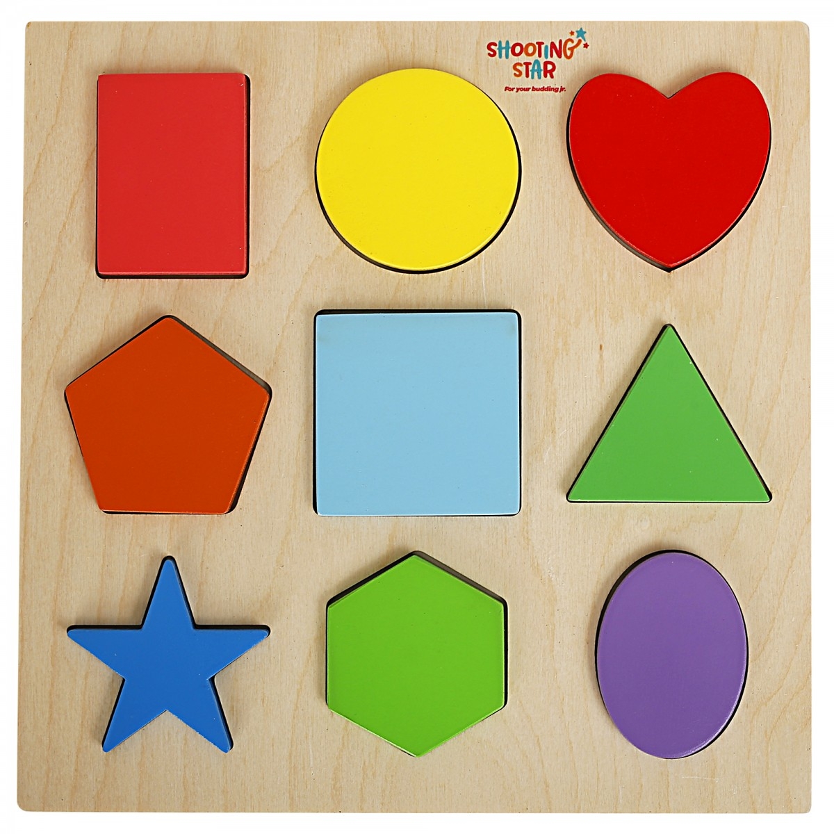 Shooting Star Wooden Chunky Shapes Puzzle 3Y Multicolour