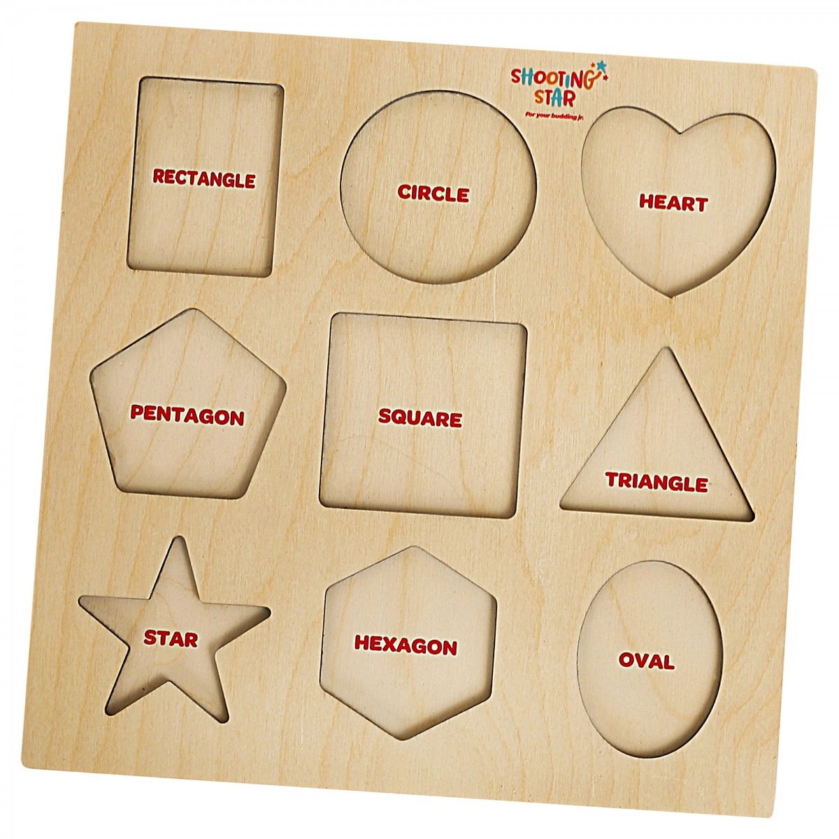 Shooting Star Wooden Chunky Shapes Puzzle 3Y Multicolour