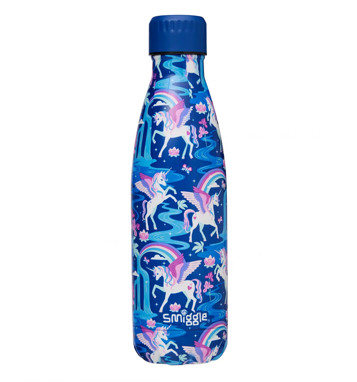 Smiggle Away Wonder Insulated Stainless Steel Drink Bottle 500ml Navy, 3Y+