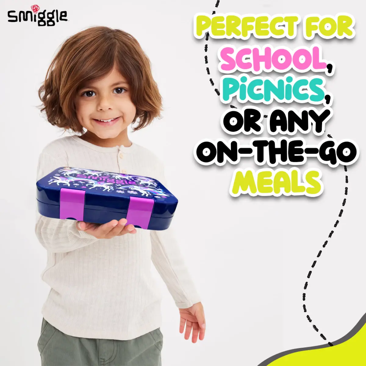 Buy Smiggle Away Bento Lunch Box for Kids with Removable Inner Tray ...