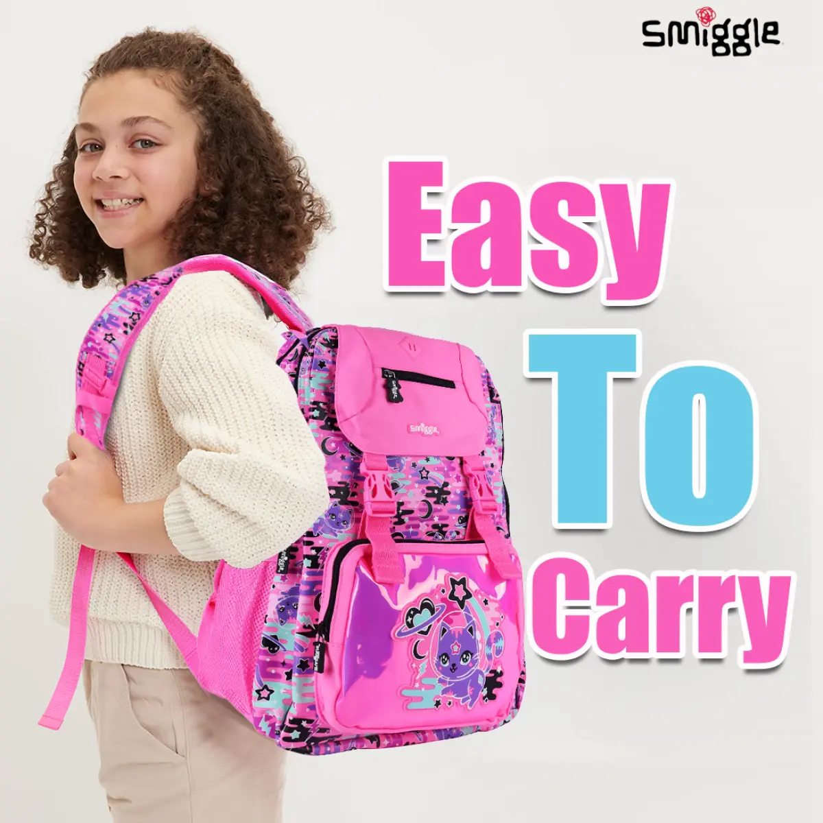 Buy Smiggle Away Foldover Backpack for Kids, Stylish Bag with 4 Zipped ...