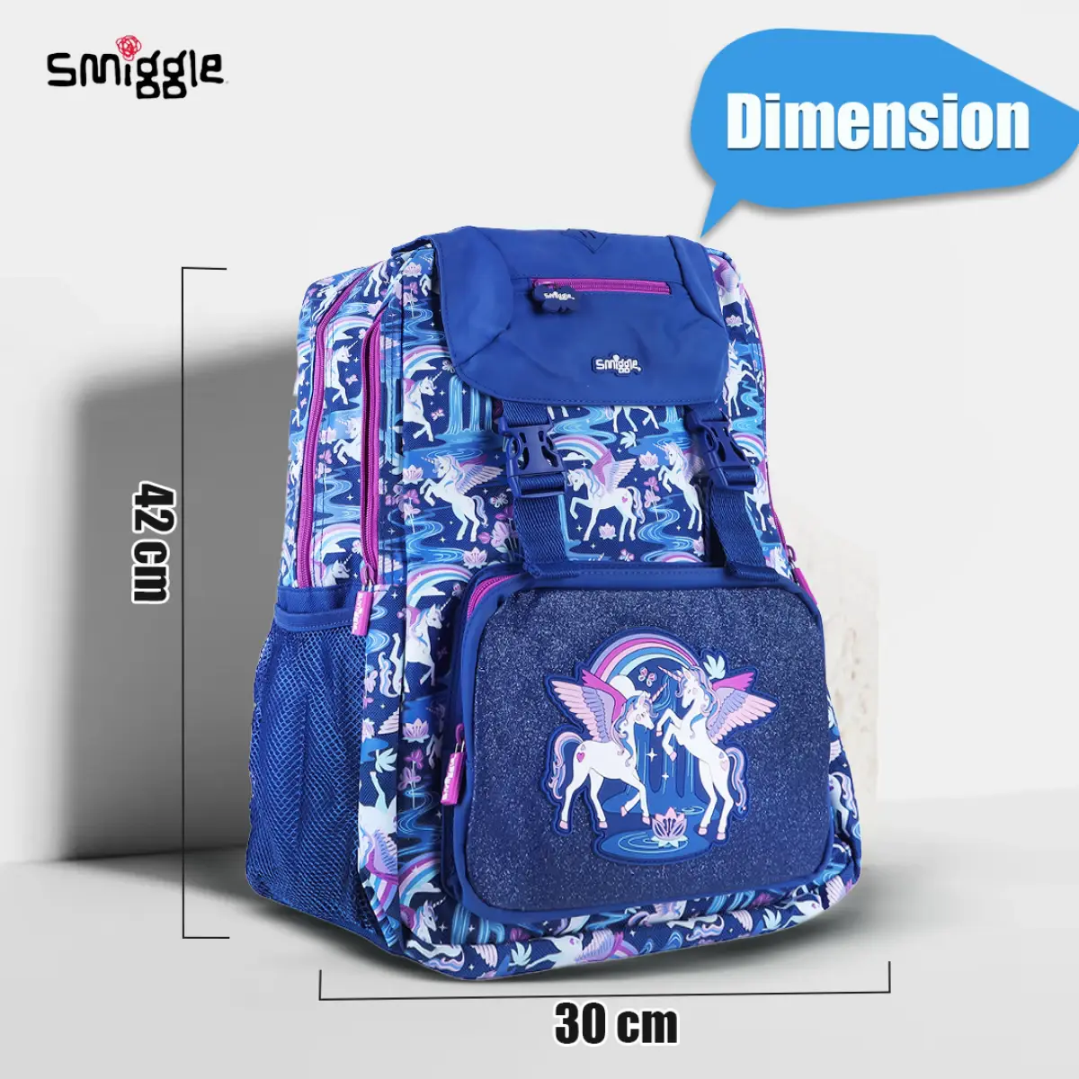 Buy Smiggle Away Foldover Backpack for Kids, Stylish Bag with 4 Zipped ...