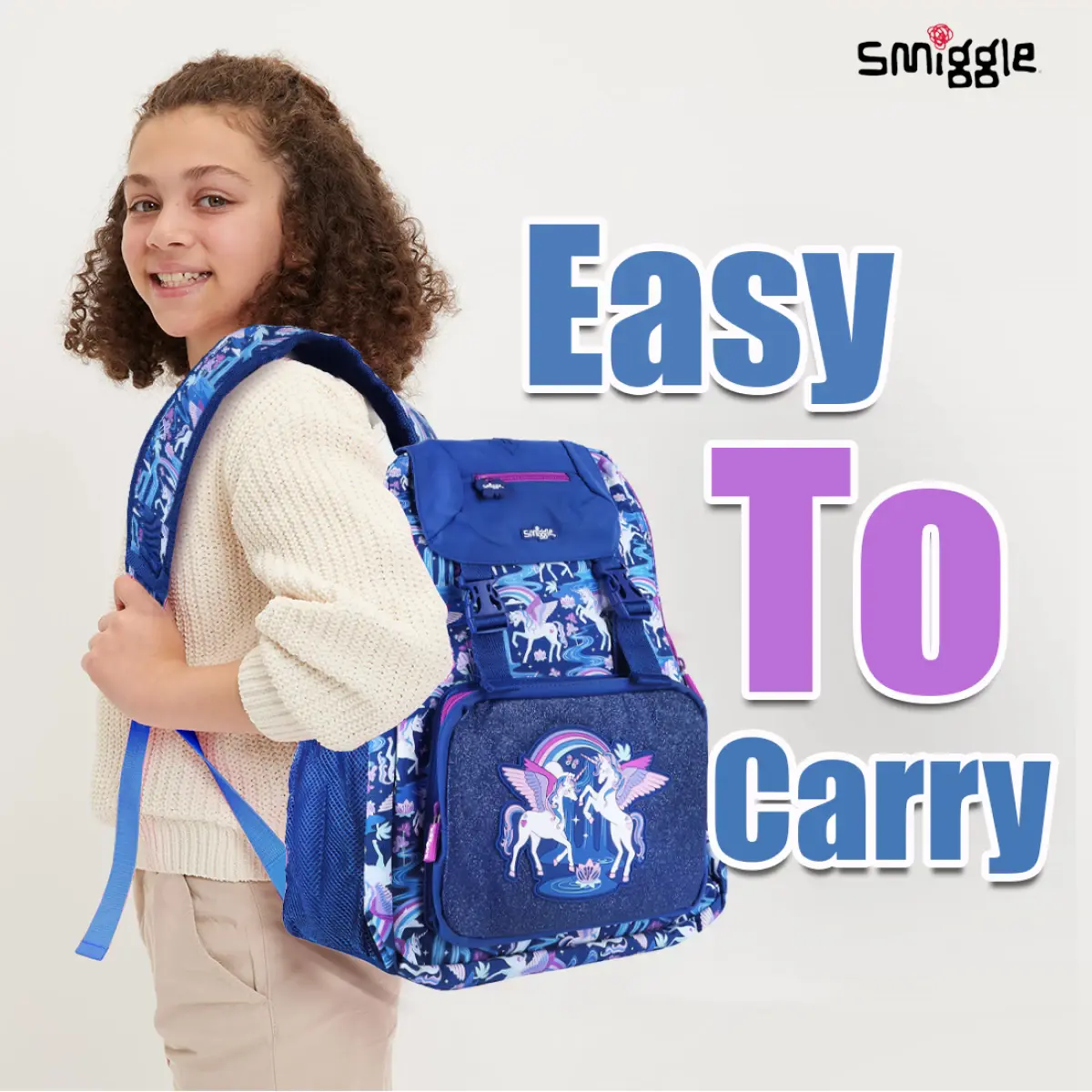 Buy Smiggle Away Foldover Backpack for Kids, Stylish Bag with 4 Zipped ...