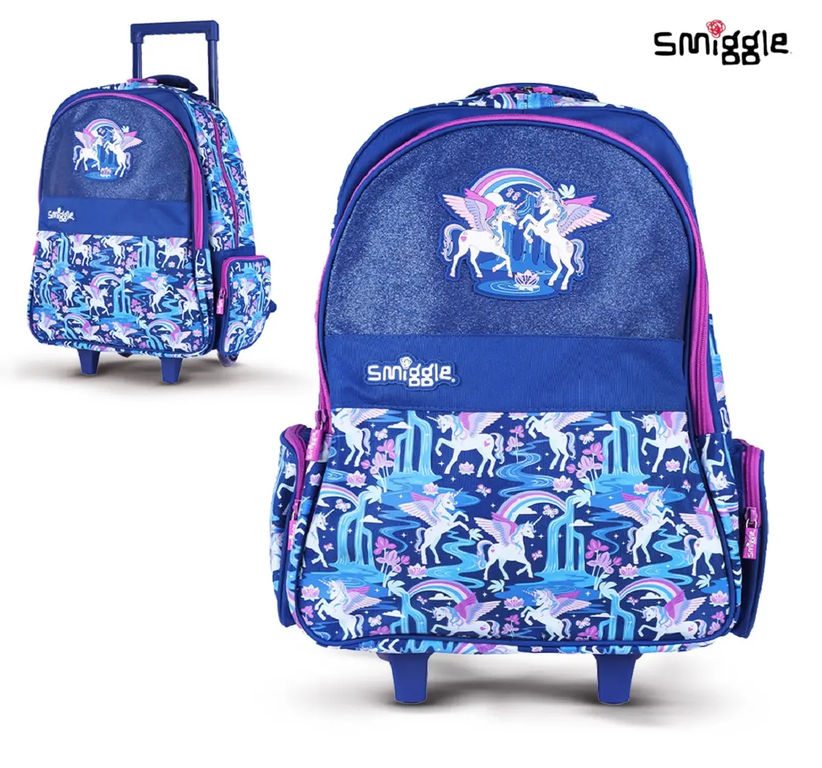 Buy Smiggle Kids Backpack Trolley with Motion Activated Light Up Wheels ...