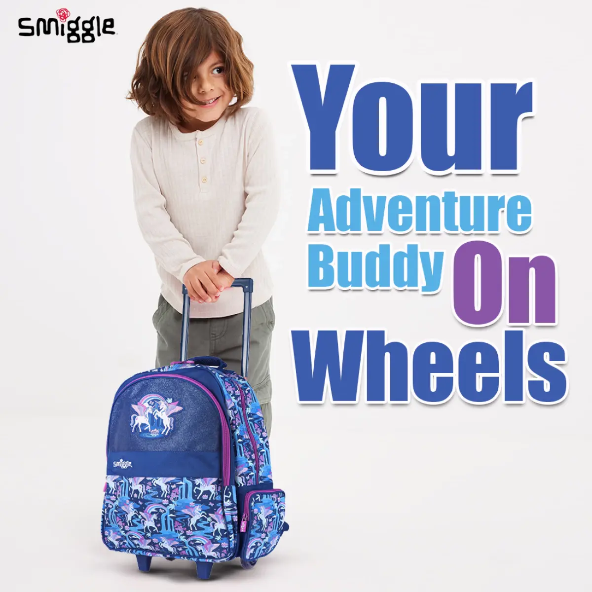 Buy Smiggle Kids Backpack Trolley with Motion Activated Light Up Wheels ...