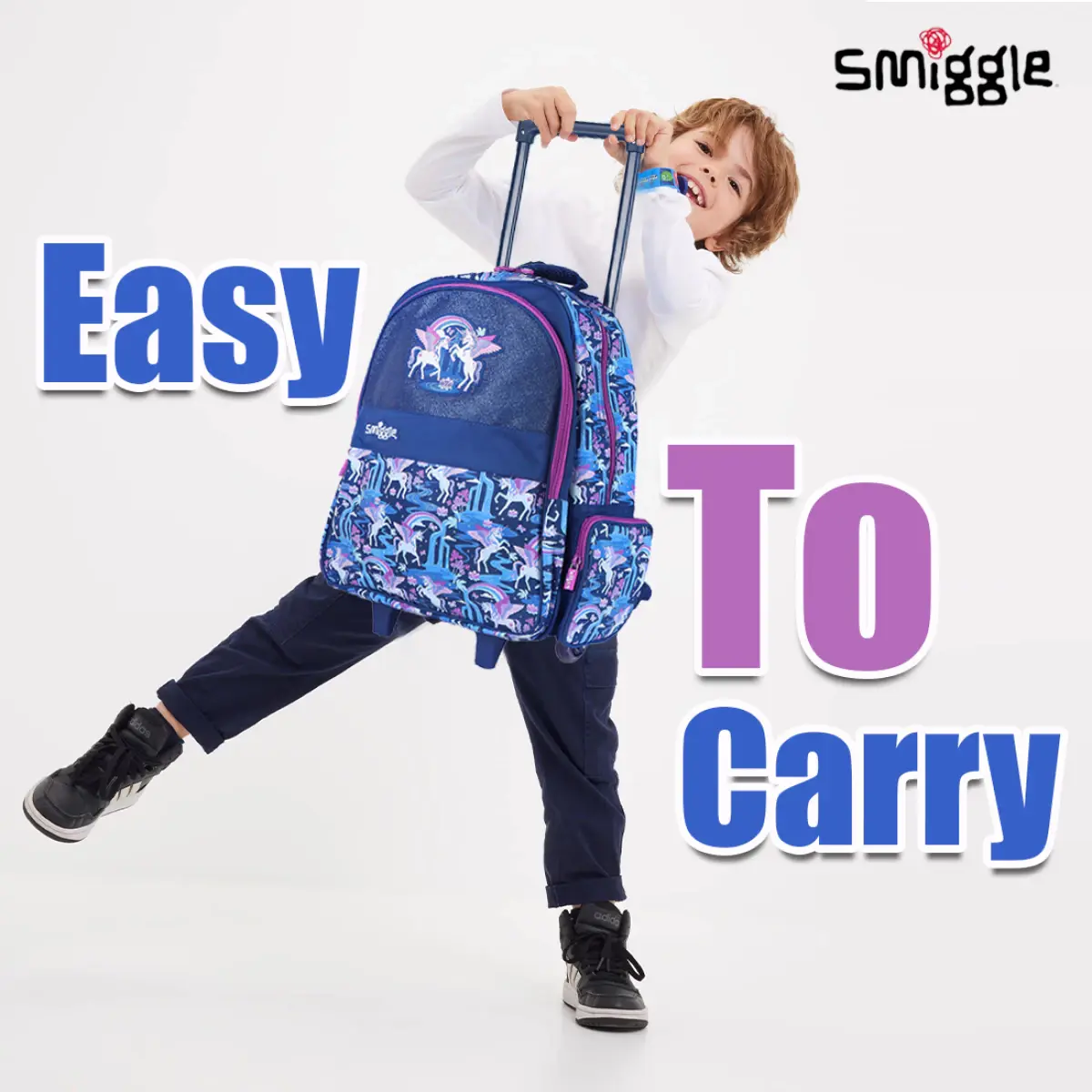 Buy Smiggle Kids Backpack Trolley with Motion Activated Light Up Wheels ...