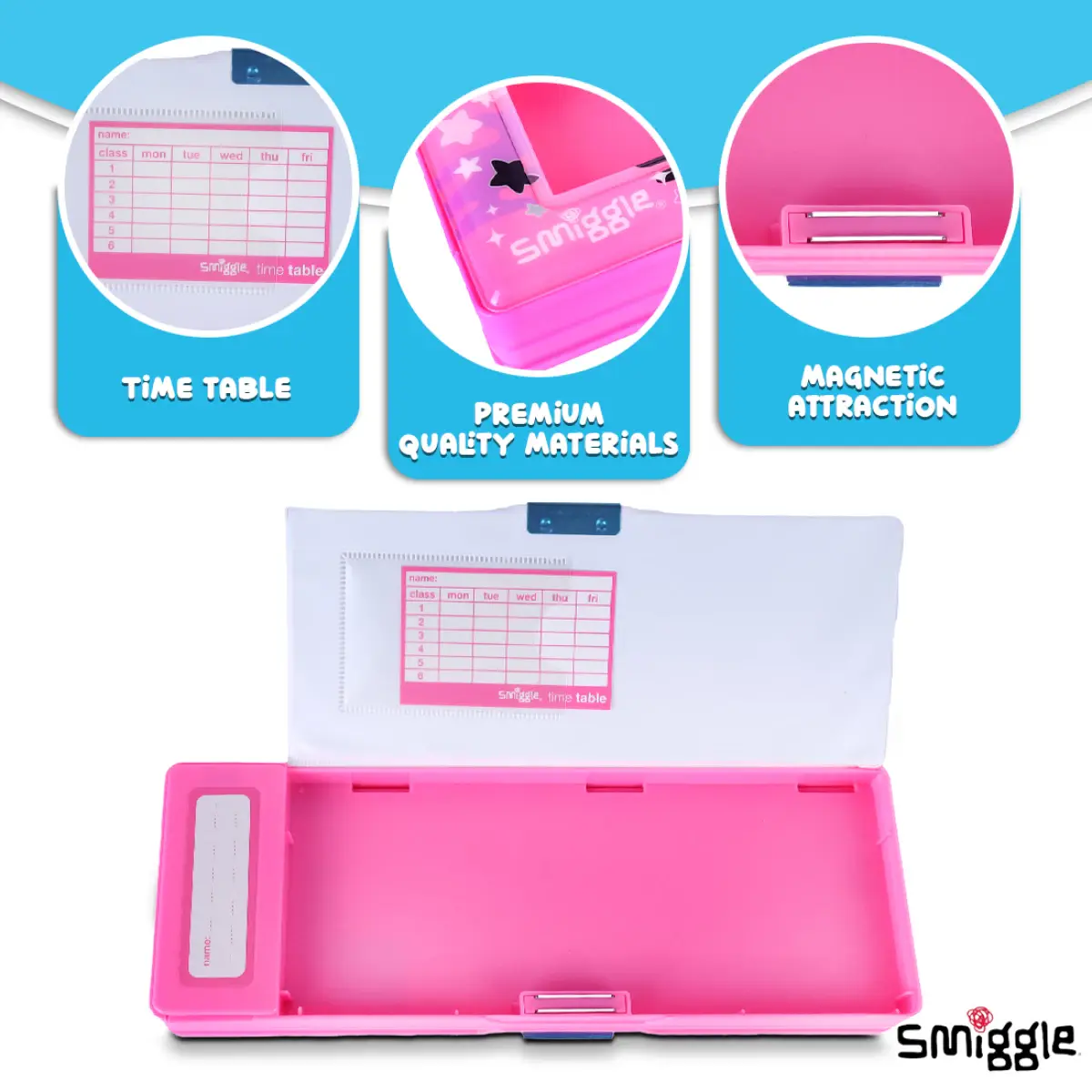 Buy Smiggle Away Magnetic Pencil Box for Kids with Calculator, Template ...