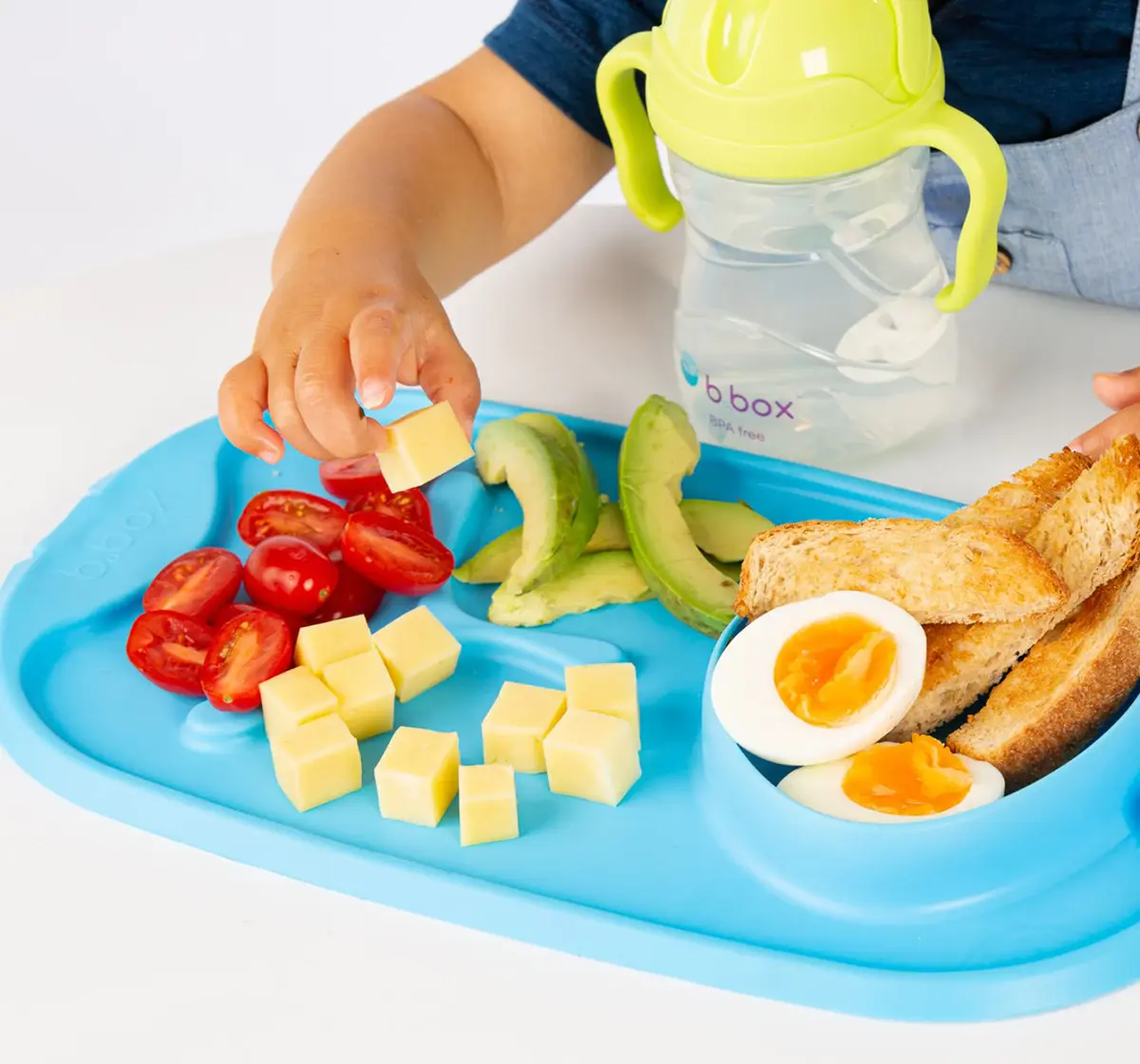 bbox Roll Go Mealtime Mat with Spoon Blue 18M