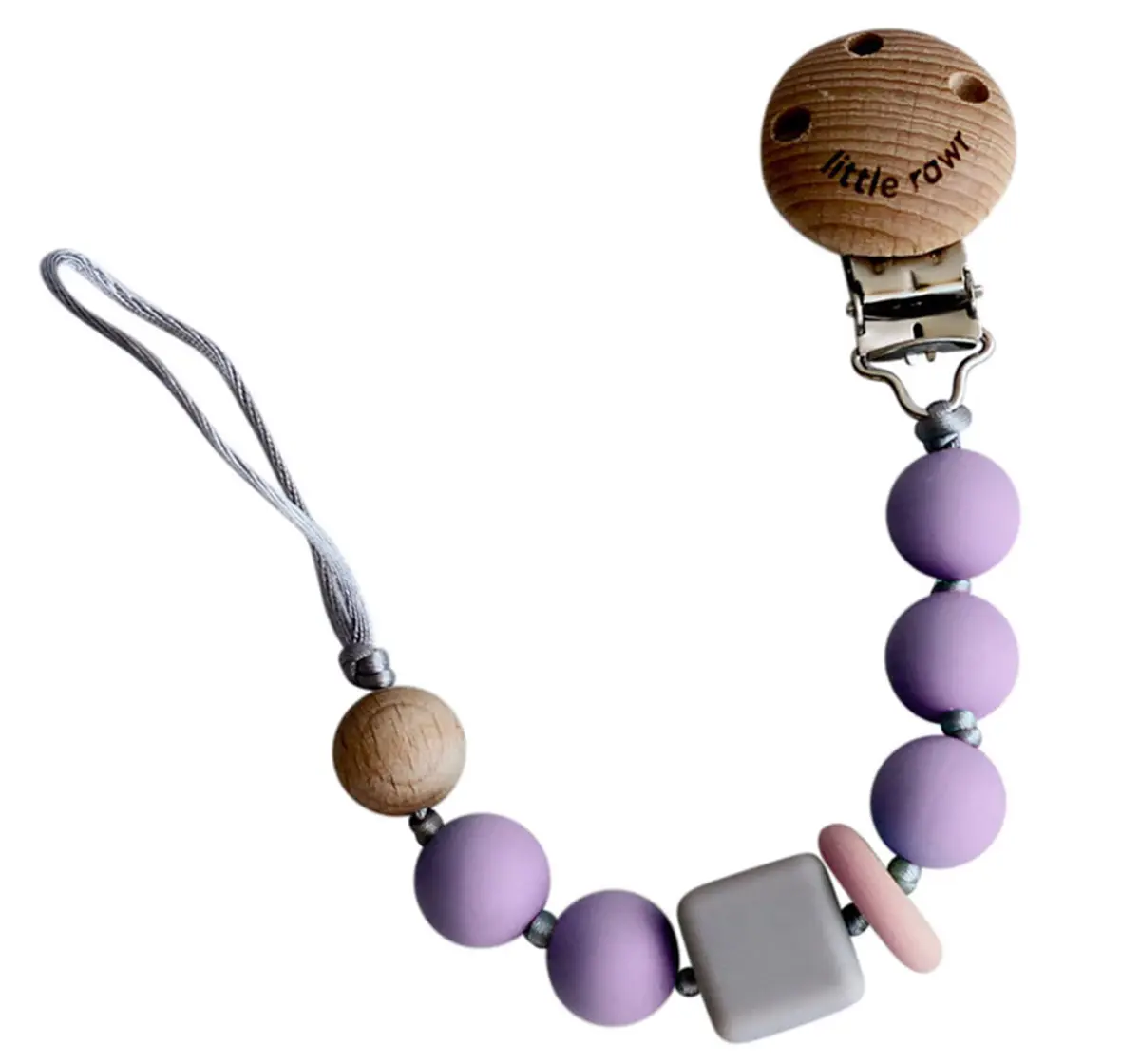 Little Rawr Silicone Pacifier Beads String Purple 2M