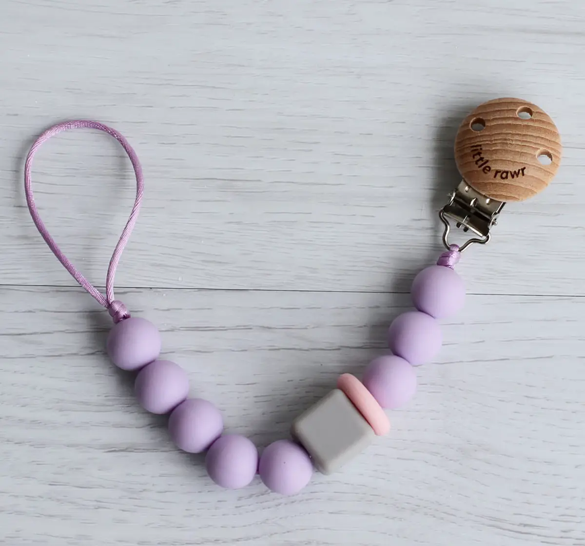 Little Rawr Silicone Pacifier Beads String Purple 2M