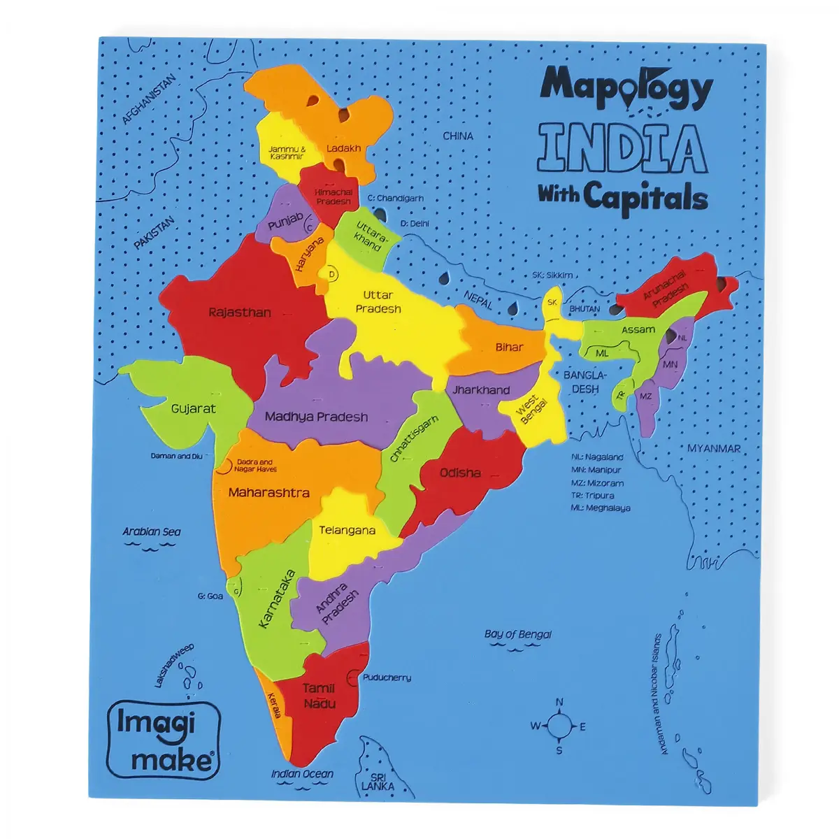 Youreka Games Puzzle Mapology Discover India 5Y Multicolour