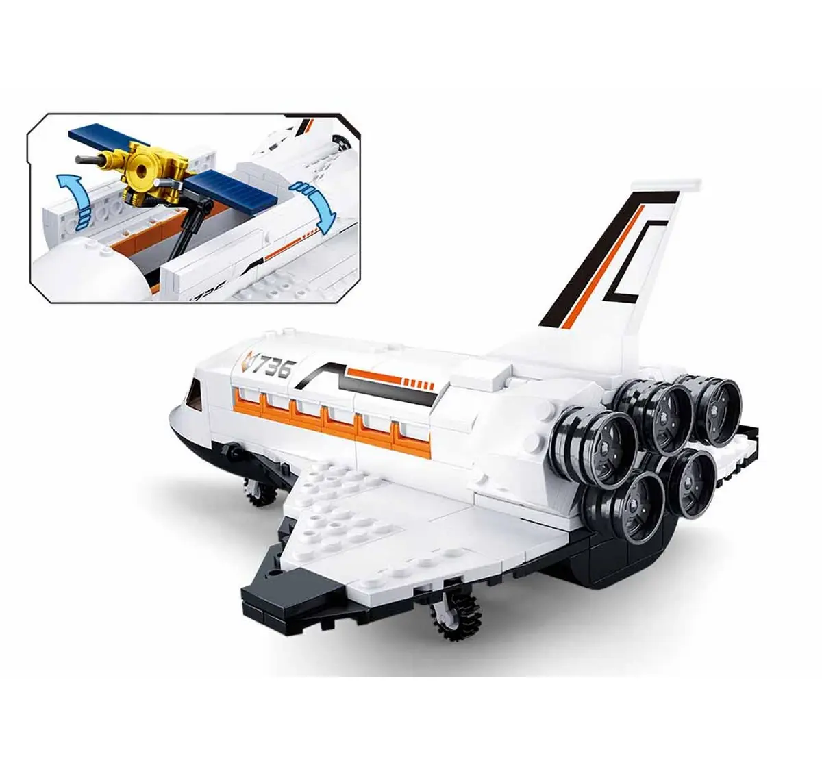 Playzu Building Block Toy Space Shuttle White 6 Years+