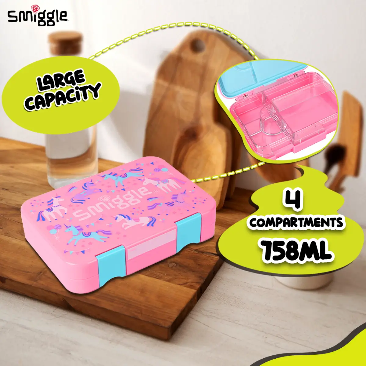 Buy Smiggle Glide Bento Lunch Box for Kids with Removable Inner Tray ...