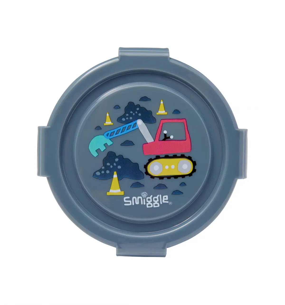 Smiggle Glide Teeny Tiny Round Snack Container Grey, 3Y+