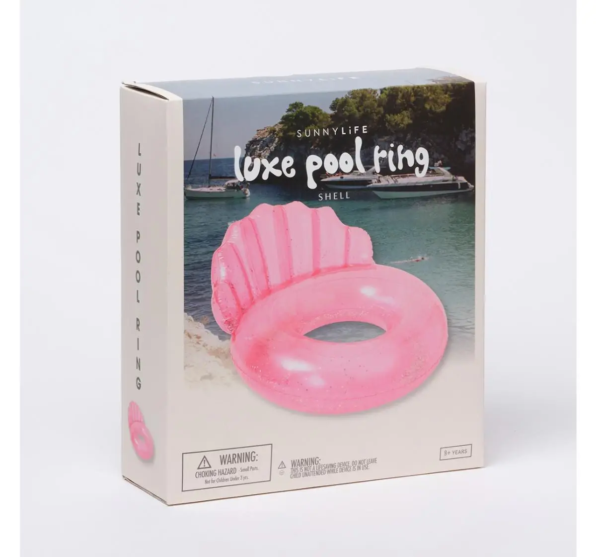 SUNNYLiFE Luxe Pool Ring Shell Bubblegum, Inflatables, 10Y+