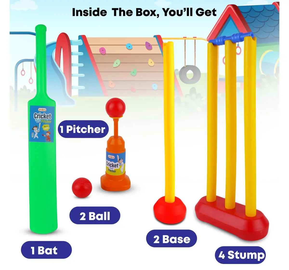 Buy Arobro Cricket Set With Pitcher, 3Y+ Online | Hamleys India
