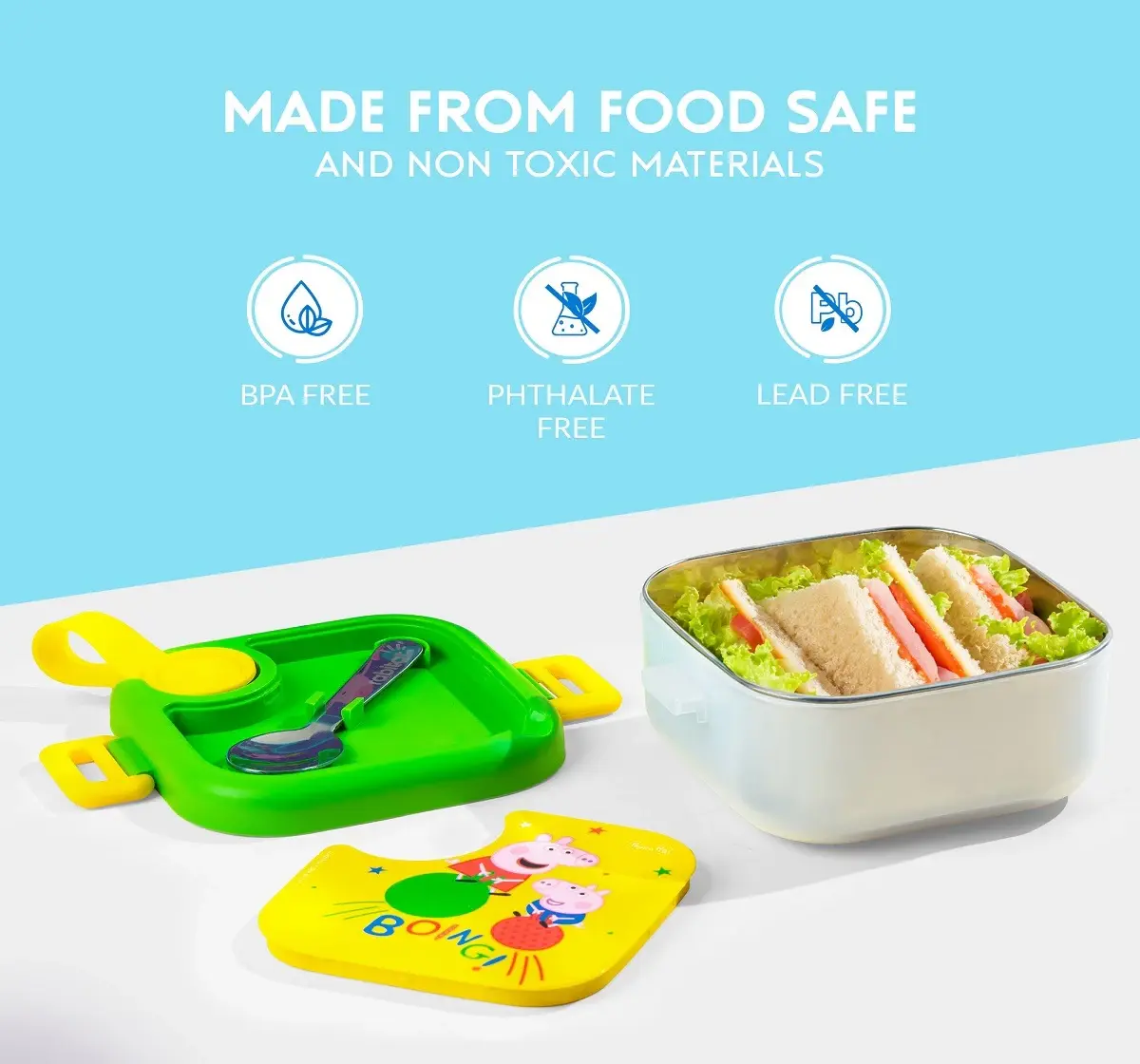 Buy Rabitat Peppa Lunchmate Mini - Hop On, Lunchbox for kids, 3Y ...