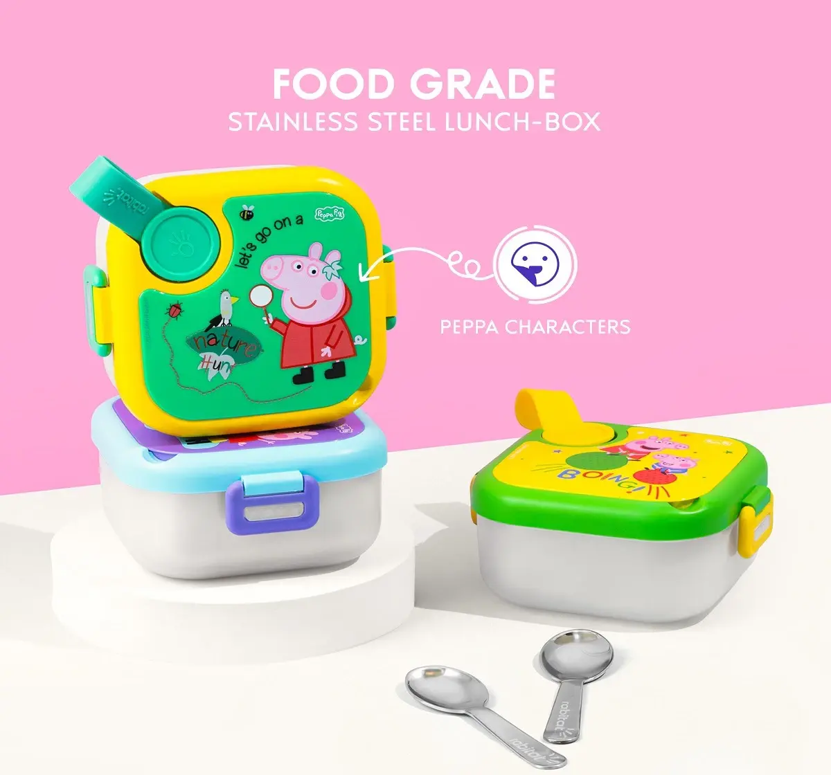 Buy Rabitat Peppa Lunchmate Mini - Hop On, Lunchbox for kids, 3Y ...