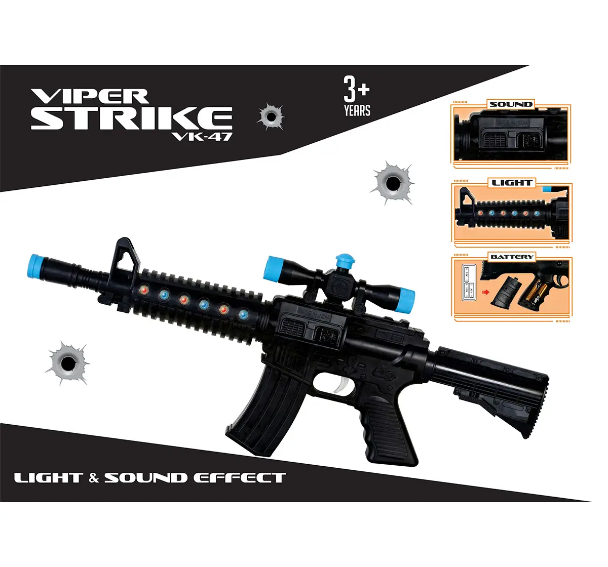 Buy ITOYS Viper Strike Vk 47 Light & Sound Gun, Multicour, 3Y+ Online ...