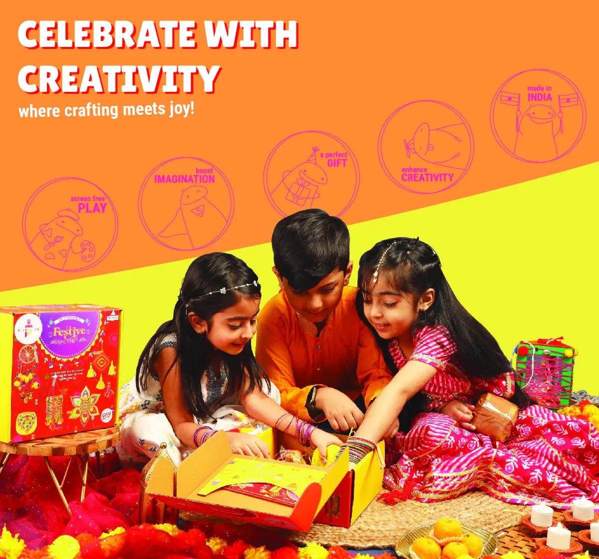 Buy Kalakaram Festive Delight Craft Box DIY Kits 10Y+, Multicolour ...