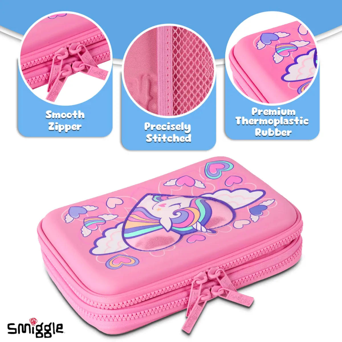 Buy Smiggle Unicorn Pencil Case Pouch Bag with Mesh Compartments ...