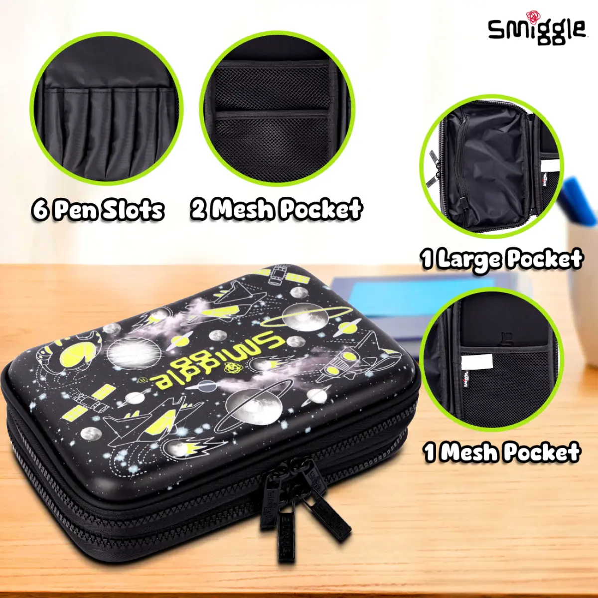 Buy Smiggle Fly High Pencil Case Pouch Bag with Mesh Compartments ...