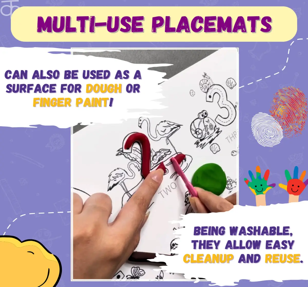 PepPlay Doodle Placemats My First Educational Set For Kids of Age 3Y ...