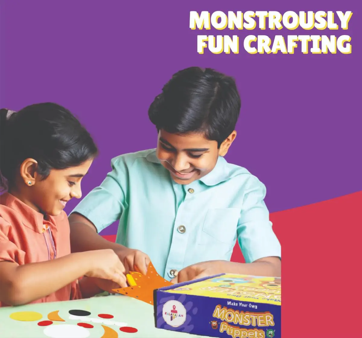 Buy Kalakaram Monster Puppets Making Kit, 5Y+ Online | Hamleys India