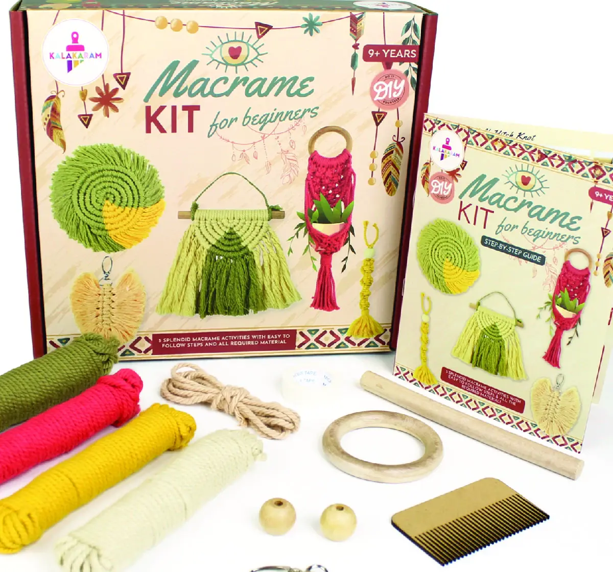 Buy Kalakaram Macrame Kit For Beginners DIY Kits 9Y+, Multicolour ...