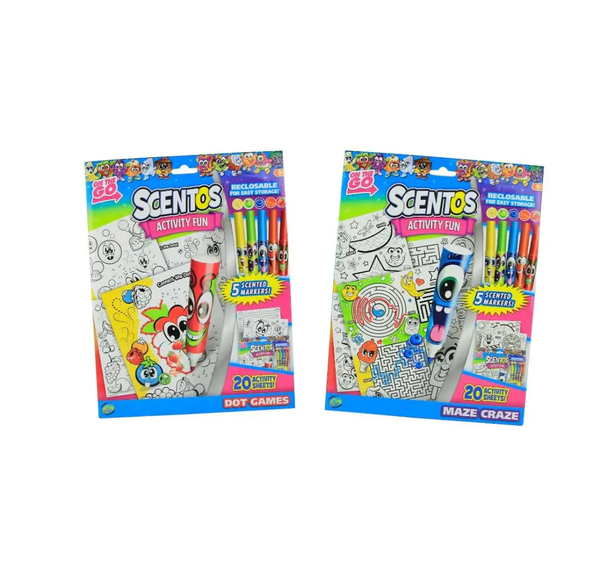 Scentos On The Go Scented Activity Fun Sets - Maze Craze & Dot To Dot,3Y+