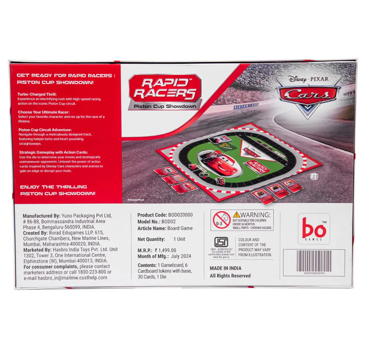 Buy Borad Rapid Racers Board Game, Racing Car-Themed Game, 6Y+, 2 to 6 ...