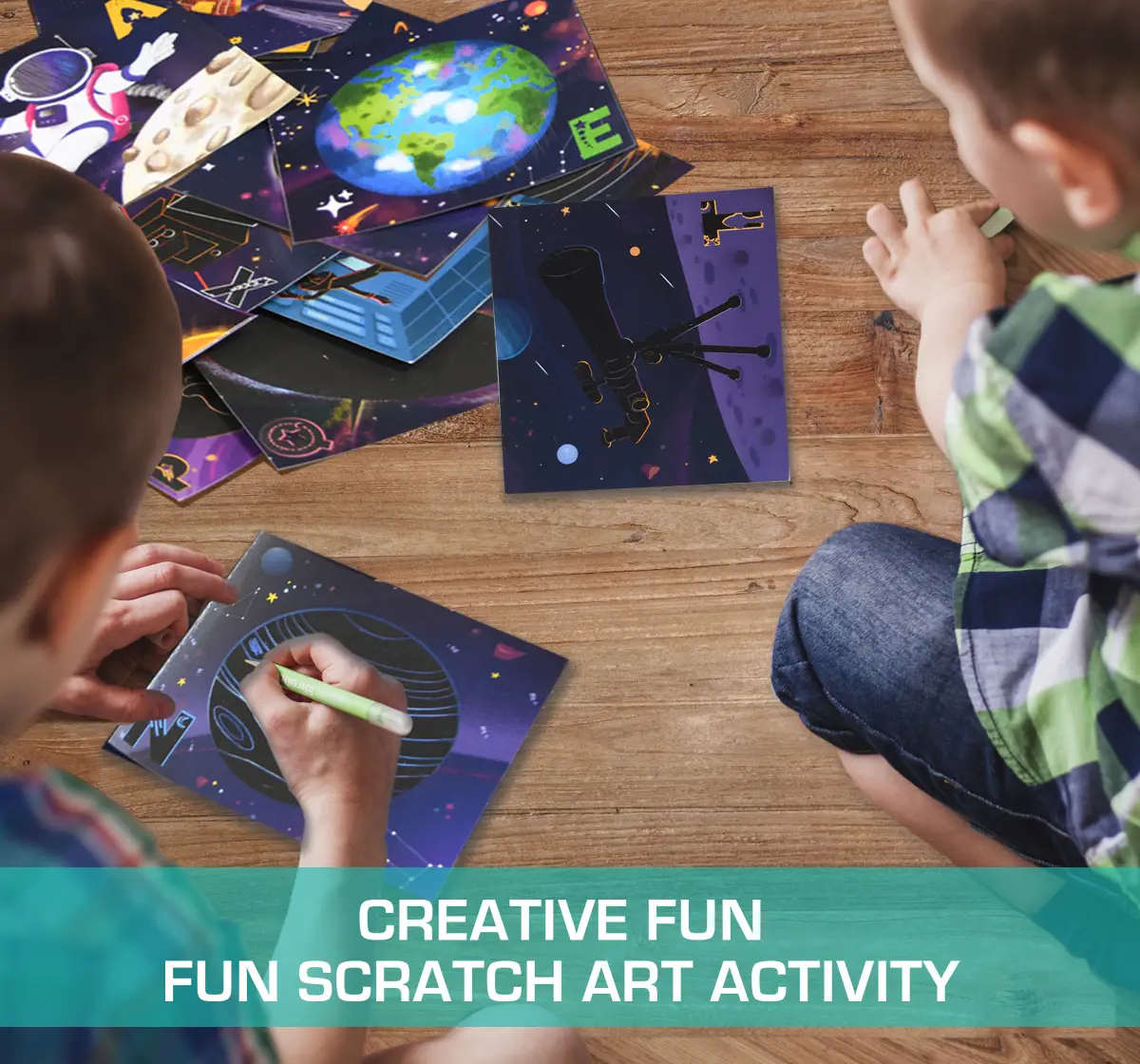 Chalk and Chuckles A to Z Space Adventure, Scratch Art Craft, 4Y ...