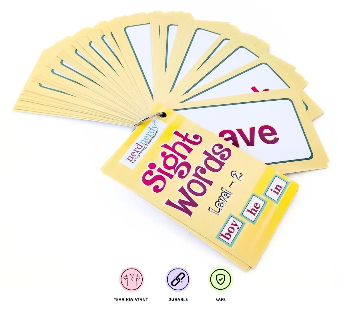 Buy Nerdnerdy English Sight Words Flash Cards Level-2 Online | Hamleys ...