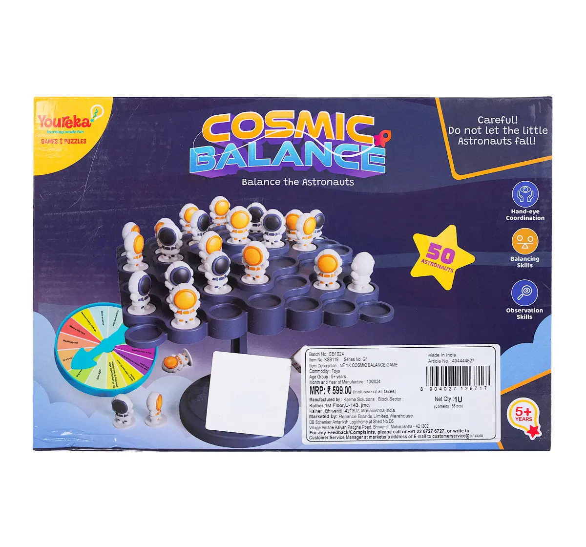 Buy Youreka Cosmic Balance Game with 50 Astronauts, 5Y+ Online ...