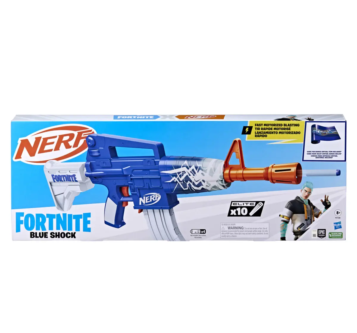 Nerf Fortnite Blue Shock Blaster, 8Y+