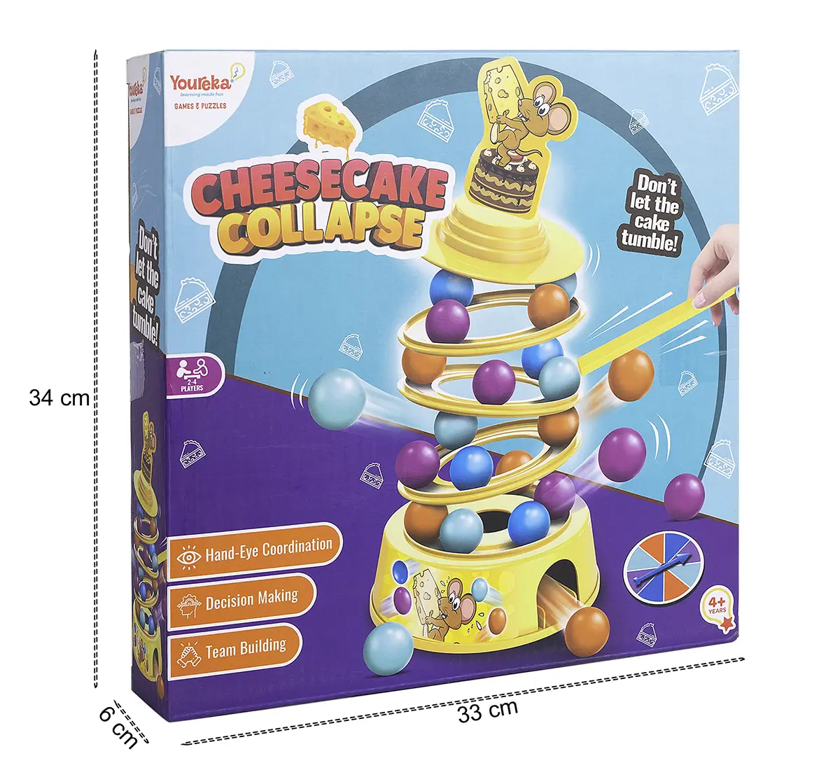 Buy Youreka Cheesecake Collapse Games & Puzzles for Kids, 2-4 Players ...