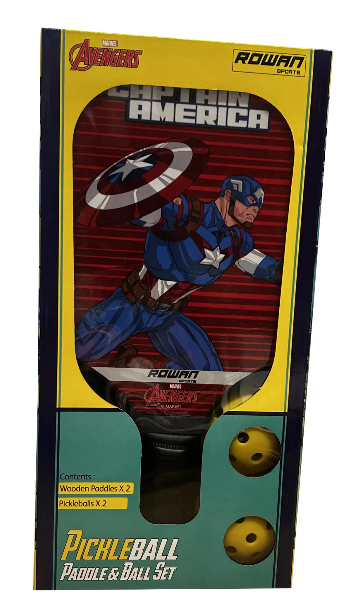 Buy Avengers Pickleball Paddle & Ball Set - Cap America, 6Y+ Online ...