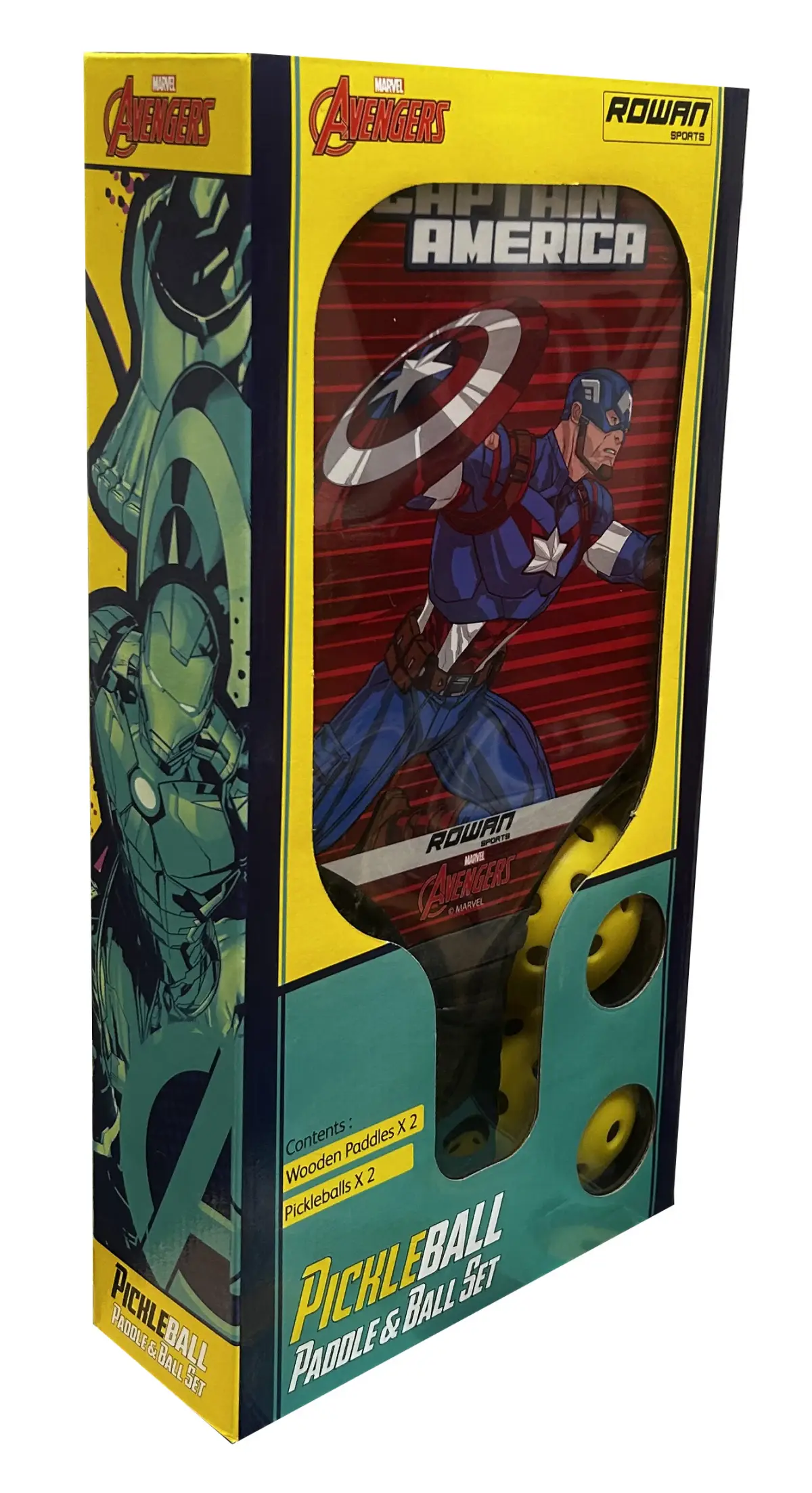 Buy Avengers Pickleball Paddle & Ball Set - Cap America, 6Y+ Online ...