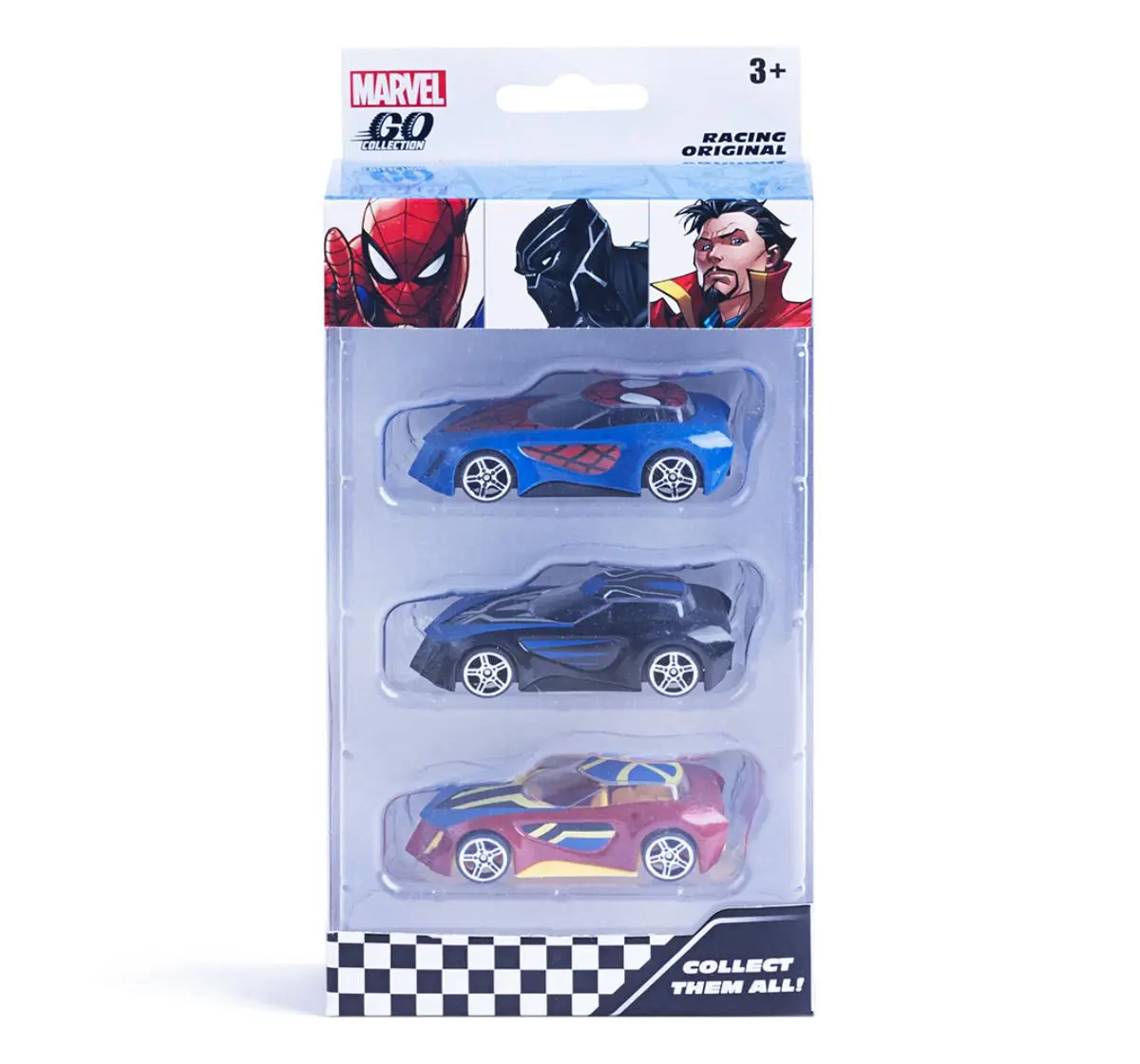 Buy Marvel 3-Pack Spider-Man,Black Panther and Doctor Strange Toy Cars ...