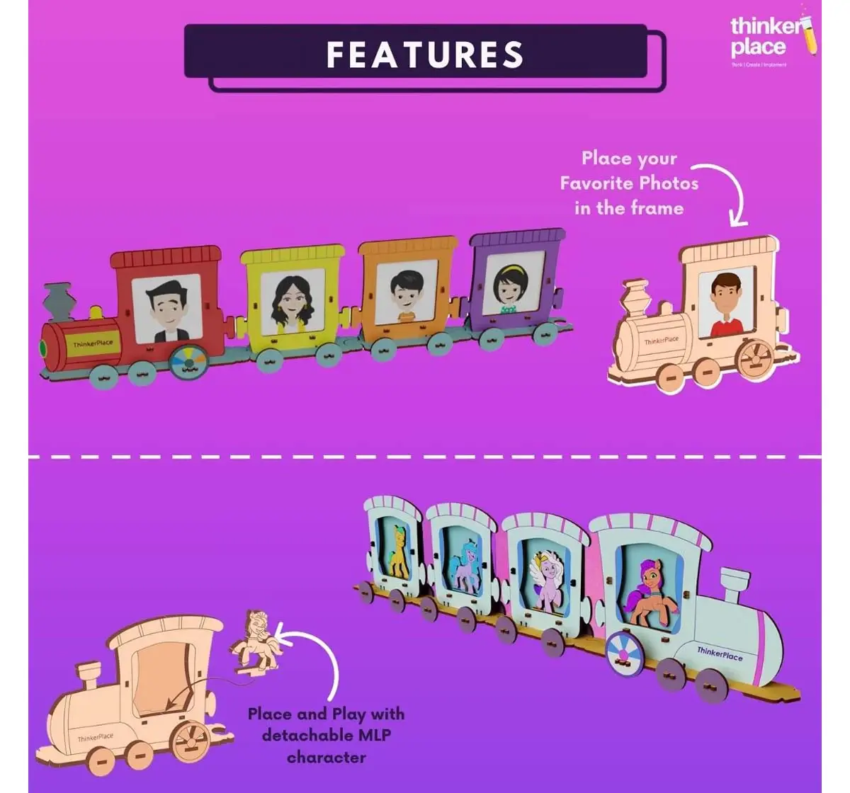 Buy Thinkerplace DIY My Little Pony Mini Train Photo Frame, Educational Toys, 3Y+ Online ...