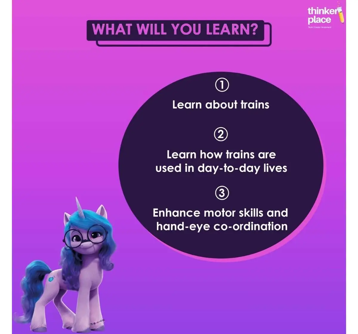 Buy Thinkerplace DIY My Little Pony Mini Train Photo Frame, Educational ...