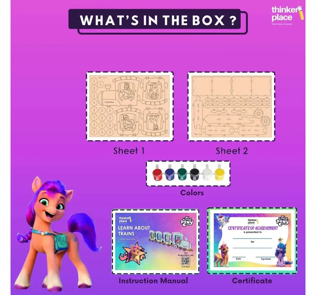 Buy Thinkerplace DIY My Little Pony Mini Train Photo Frame, Educational ...