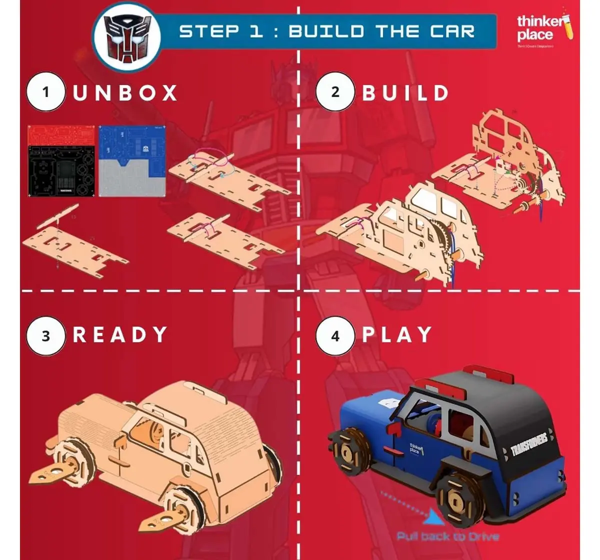 Buy Thinkerplace DIY Transformers Optimus Prime Car, Educational Toys ...